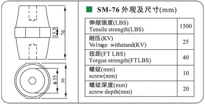 Lightning protection SM76 m10 drum type standoff insulators